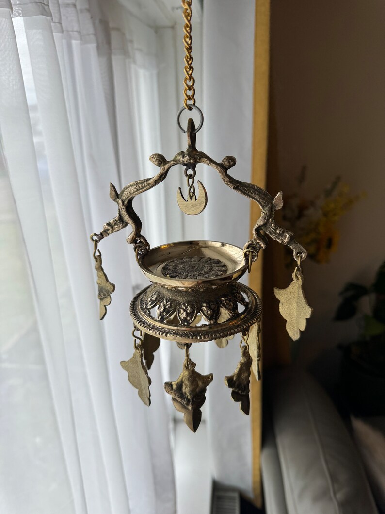 Vintage Brass Hanging Oil Lamp | Decorative Moroccan Lantern | Handmade ...