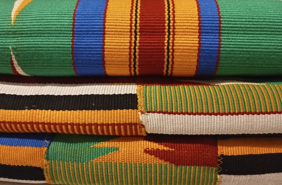Traditional Handwoven Kente Cloth 100 % Dyed Cotton Made - Etsy UK