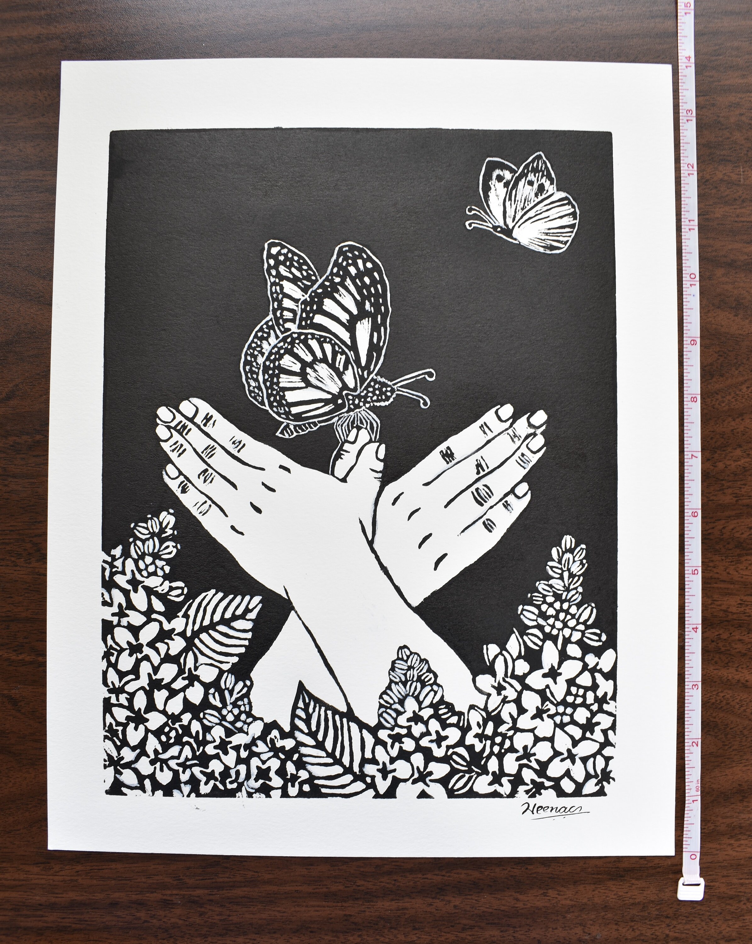 Butterfly american Sign Language Original Linocut Print - Etsy UK
