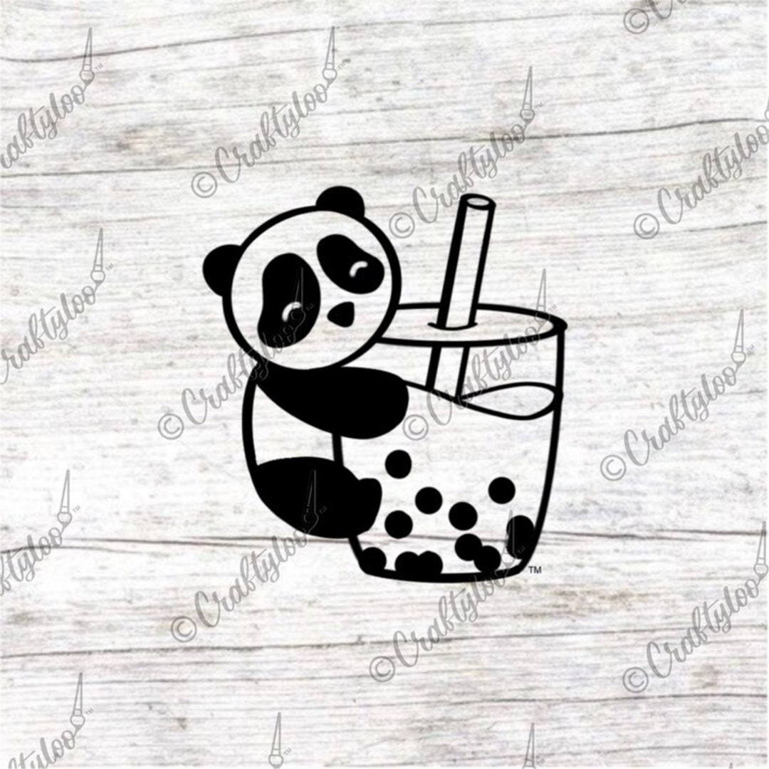 Boba/bubble Tea Panda Decal/sticker - Etsy