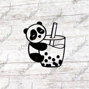 Boba/bubble Tea Panda Decal/sticker - Etsy