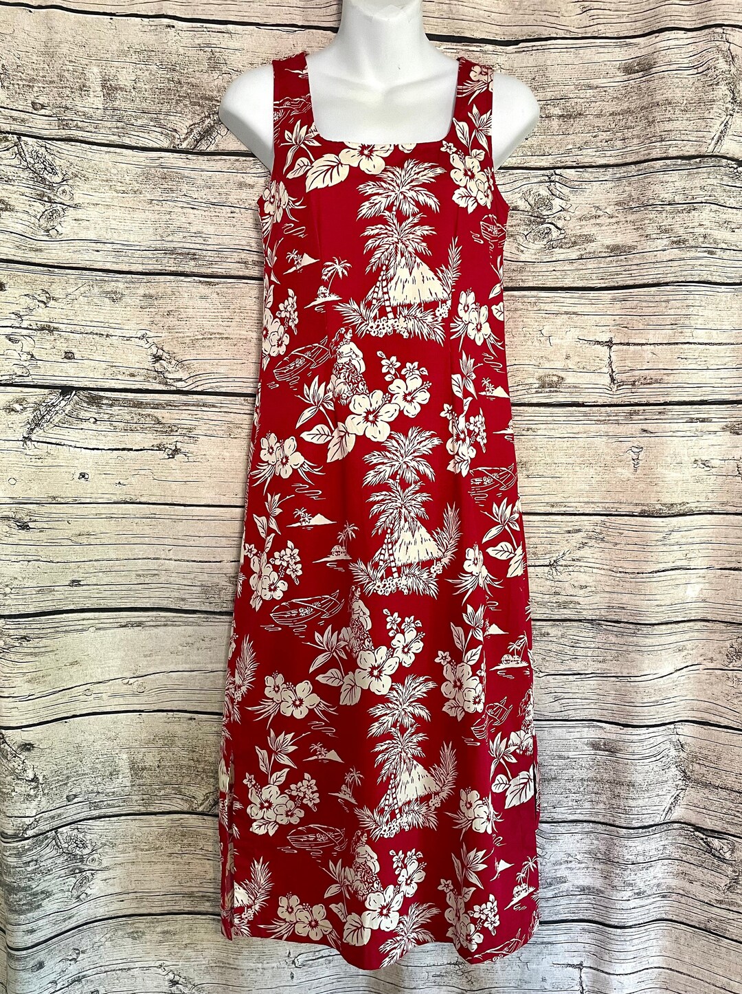 Maui Legend XSMALL Vintage Red Hawaiian Dress - Made in Hawaii - Etsy