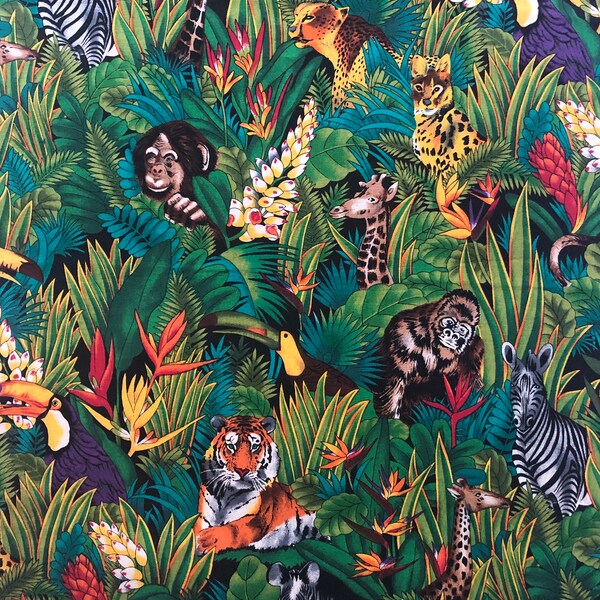 Jungle Animal Fabric - Etsy