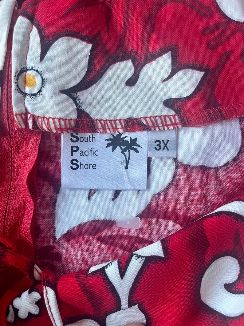 Red Vintage Hawaiian Muu Muu Dress With Hibiscus and Plumeria Flowers ...