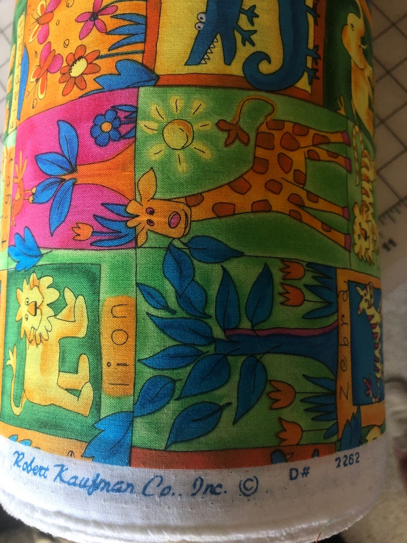 Robert Kaufman Zoo Animals Fabric Lion Tiger Zebra Elephant Kids Baby ...