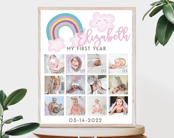 12 Month Photo Frame Template - Etsy