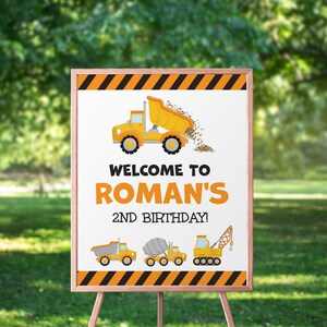 Construction Party Welcome Sign Template Editable Workplace Welcome ...