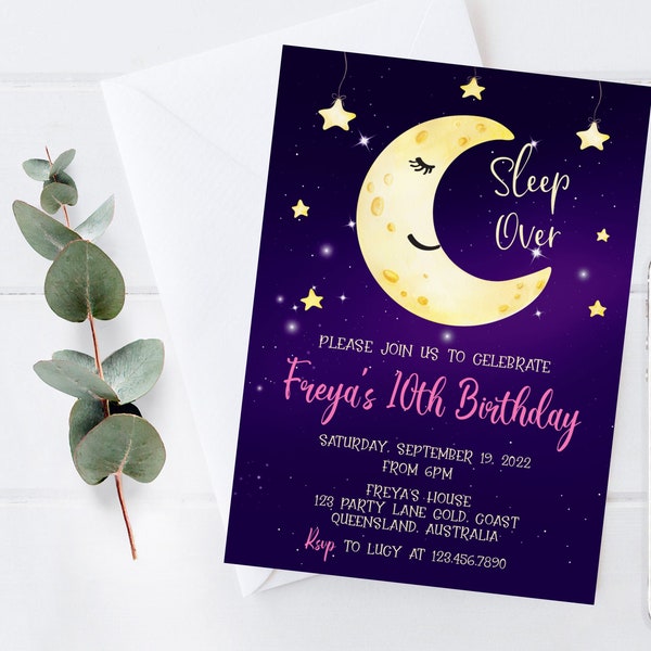 Birthday Party Invitation Late Over - Etsy