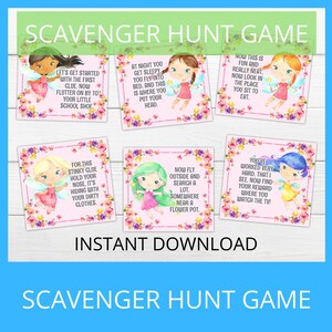 Fairies Party Treasure Hunt Game for Kids Scavenger Hunt Game Fairies ...