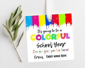 Back to School Gift Tag Printable Template, Editable Happy 1st First ...