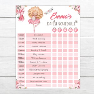 Home Routine Chart, Daily Schedule Chart Instant Print Home School ...