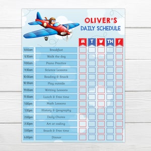 Editable Home School Chart Template, Routine Chart Template, Editable ...