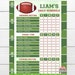 Football Daily Schedule Chart Instant Printable Schedule Chart Home ...