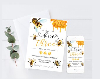 Customizable Bee Invitation Digital Copy - Etsy