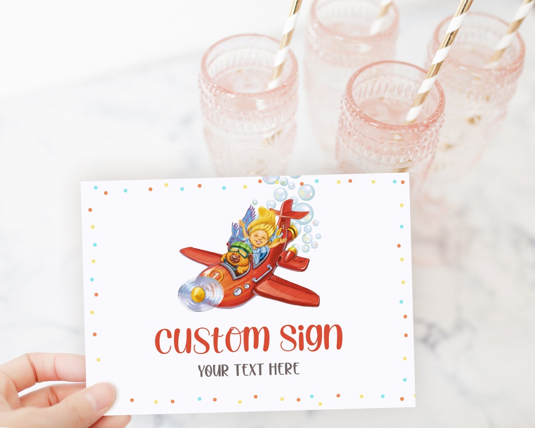 Airplane Birthday 4 X Signs Personalized Airplane Birthday Party ...