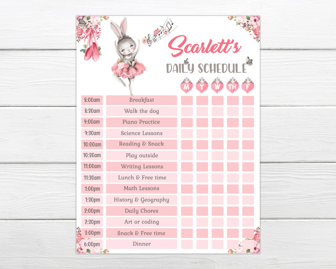 Editable Home School Chart Personalise Save and Print Instantly.instant ...