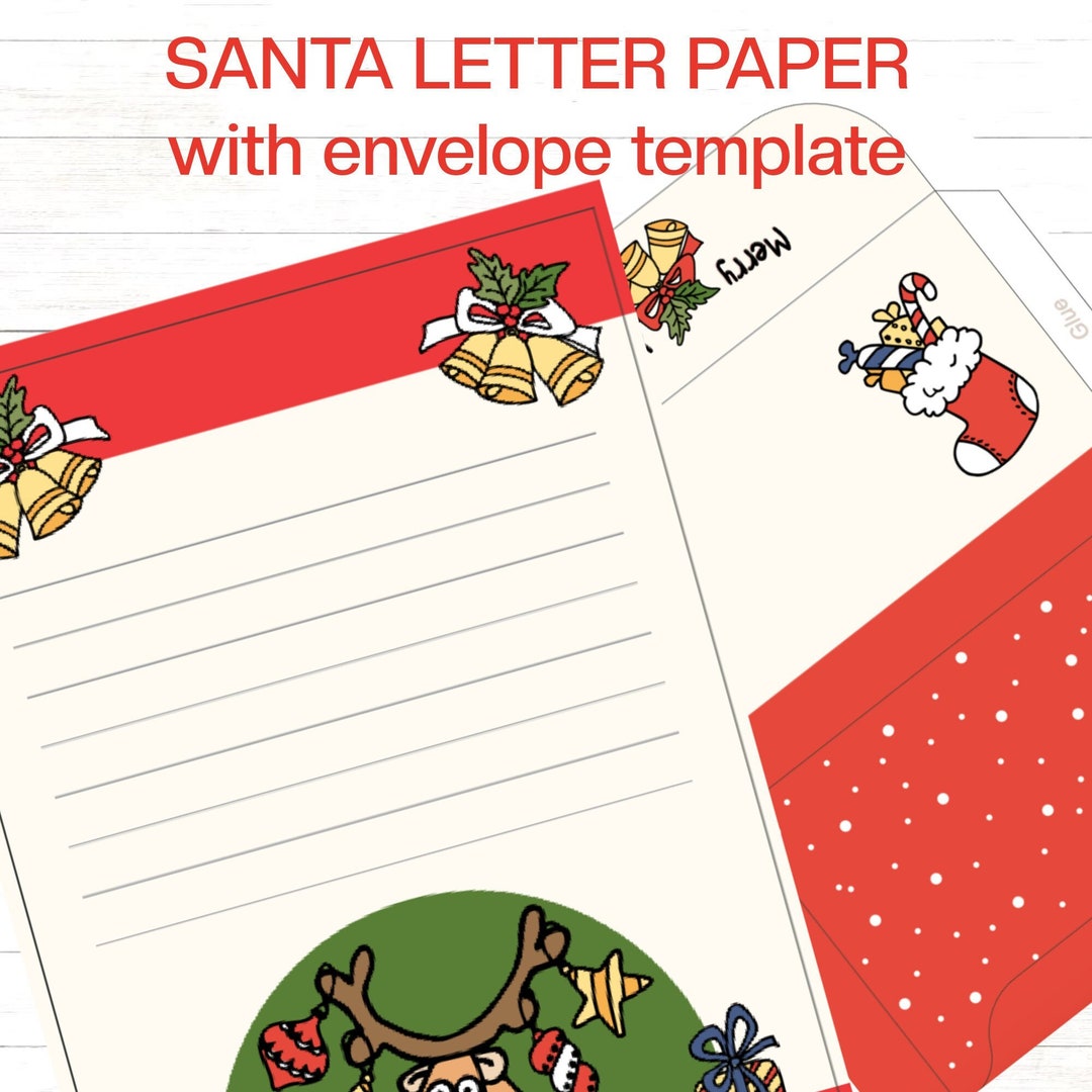 Letter to Santa Note Paper Santa Letter Paper and Envelope Letter to ...