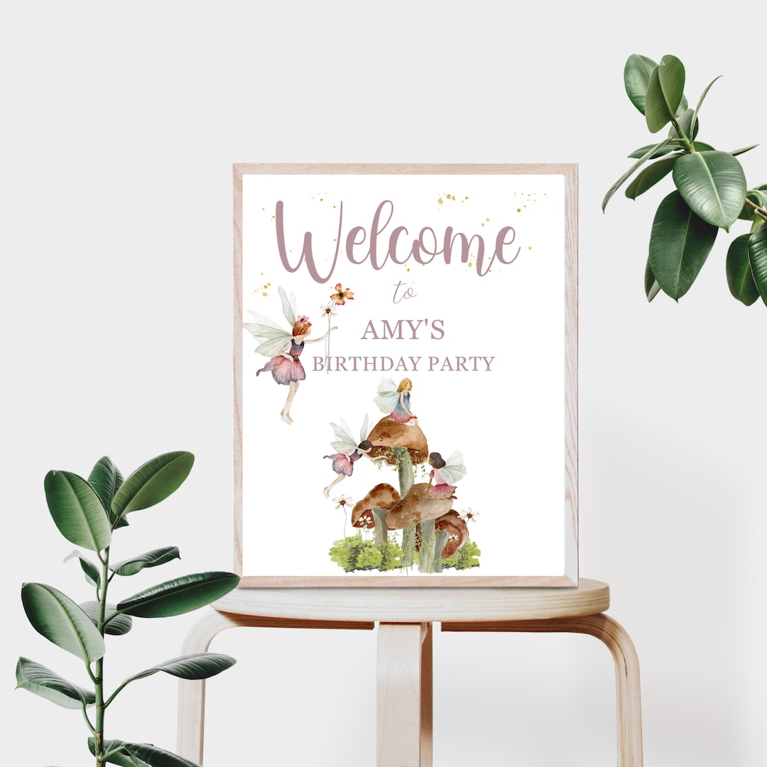 Editable Fairies Welcome Sign Woodland Fairies Welcome Sign - Etsy