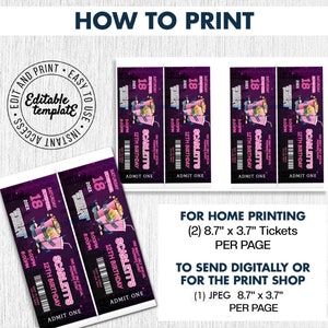 Movie Night Ticket Invitation Movie Birthday Party Sleepover Party Girl ...