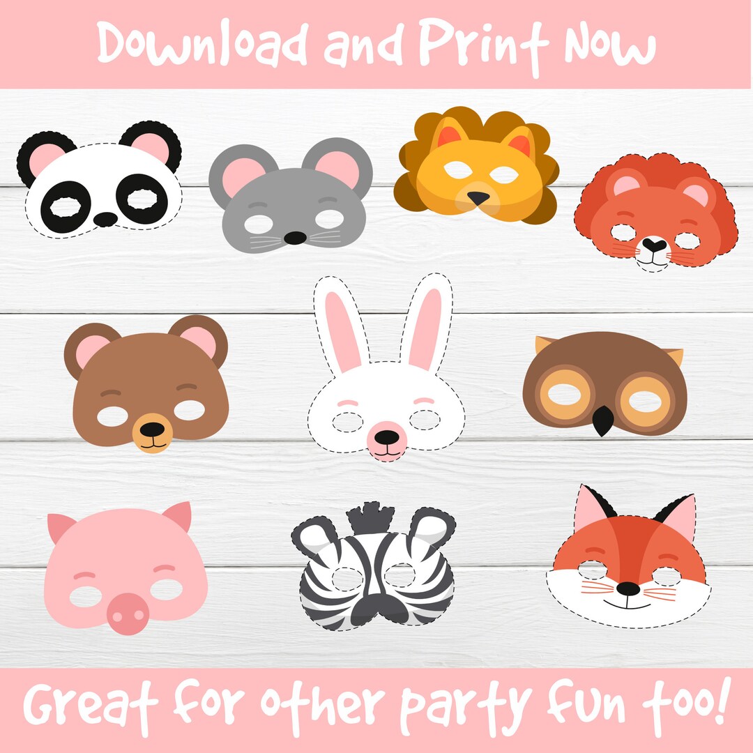 Printable Party Props. Animal Photo Booth Props, Animal Printable Props ...