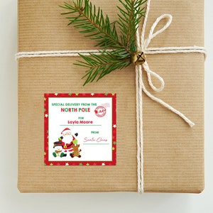 Editable Gift Labels Christmas Gift Tag Labels in 3 Sizes North Pole ...