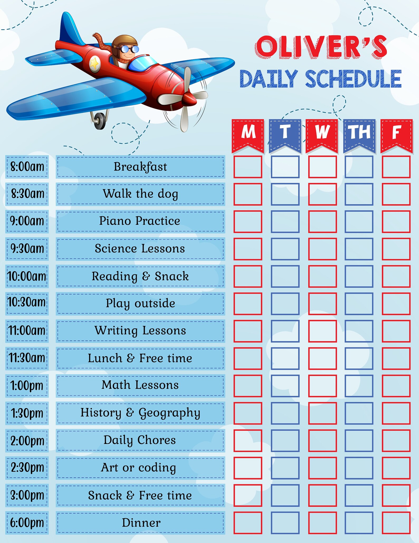 Editable Home School Chart Template Routine Chart Template - Etsy