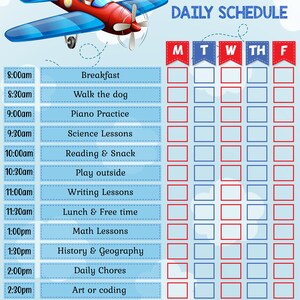 Editable Home School Chart Template, Routine Chart Template, Editable ...