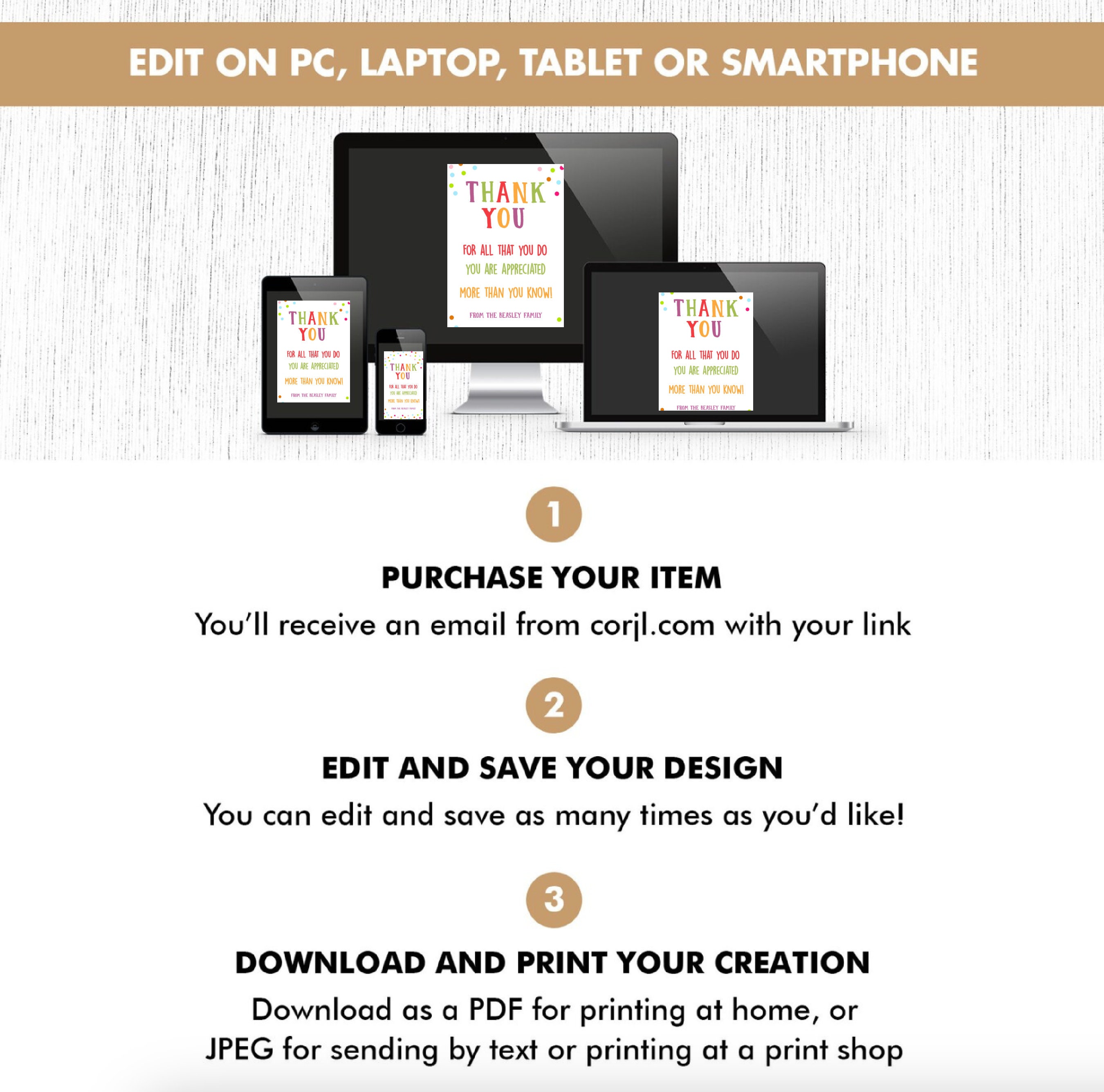 Editable Appreciation Tags Personalized Appreciation Editable Tags ...