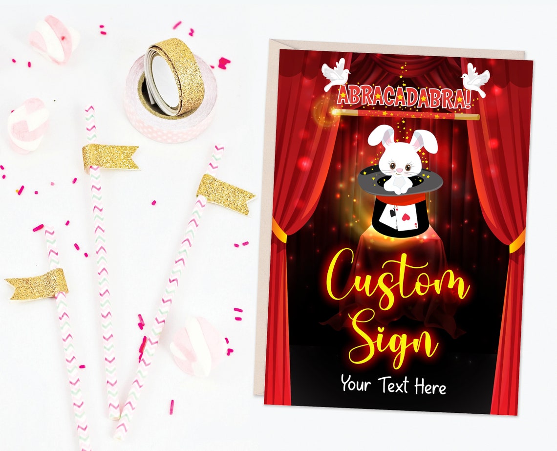 EDITABLE MAGIC Show Birthday Party Sign Magic Birthday Signs - Etsy