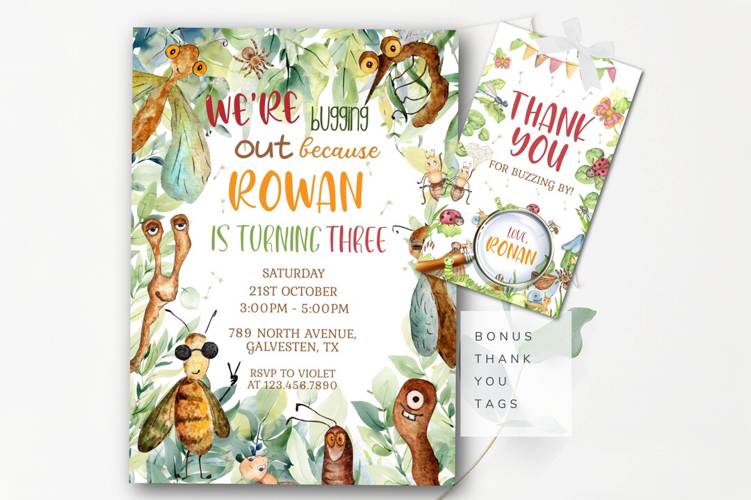 Editable Bugging Out Birthday Invitation Bug Hunt Party Invitation Bug ...