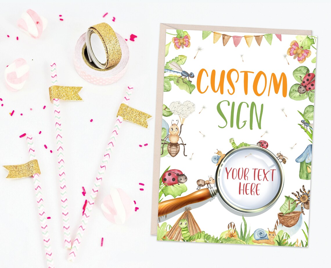 EDITABLE BUG Party Signs X 3 Sizes Bug Birthday Party Signs - Etsy