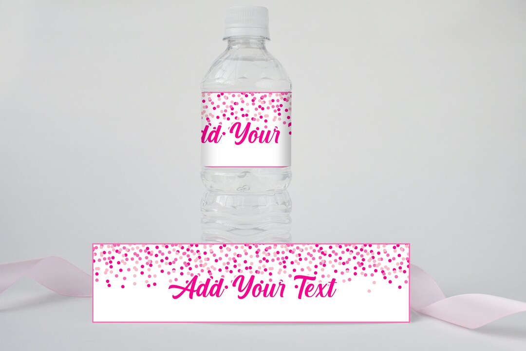 Buy Editable Pink Water Bottle Labels Editable Pink Bottle Labels Pink ...