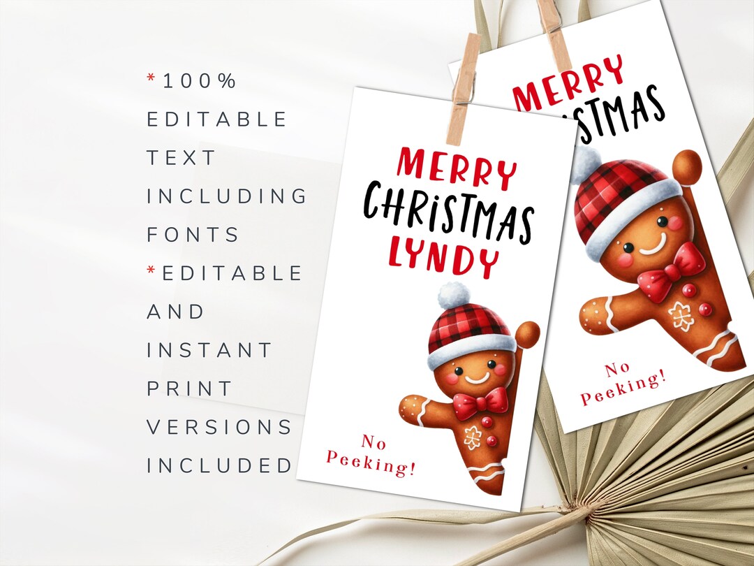 Editable Gingerbread Man Gift Tags Editable Christmas Gingerbread Man ...