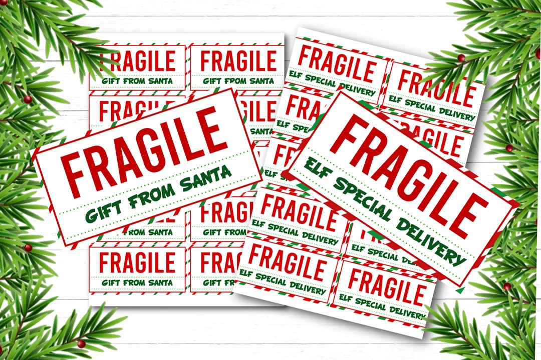Printable Christmas Labels Ready-to-print Santa Mail Labels Fragile ...