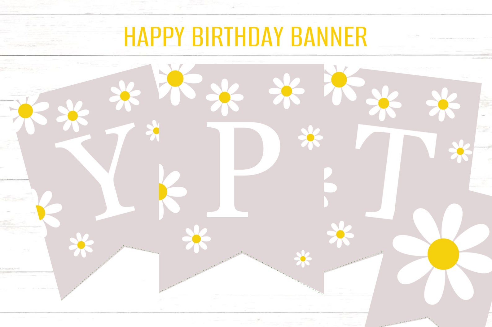 Editable Daisy Birthday Banner for Instant Editing and Printing, Daisy ...