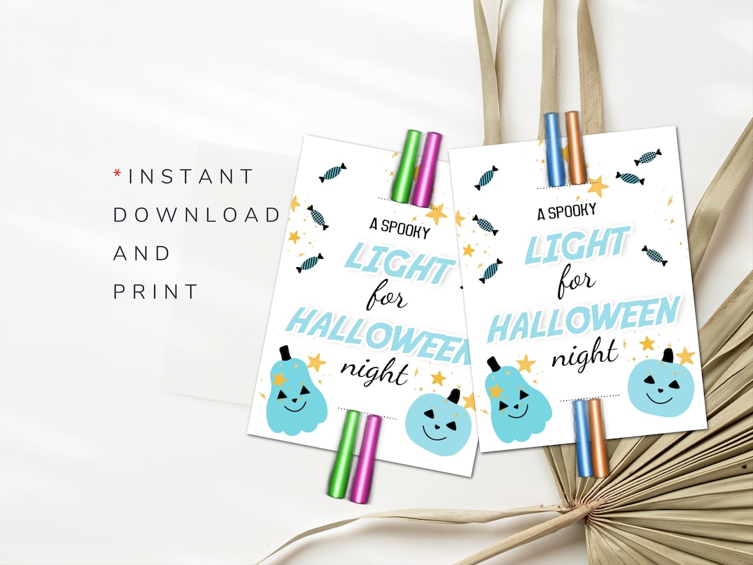 Glow Stick Holder Halloween Glow Stick Tags Glow Stick Printable Holder ...