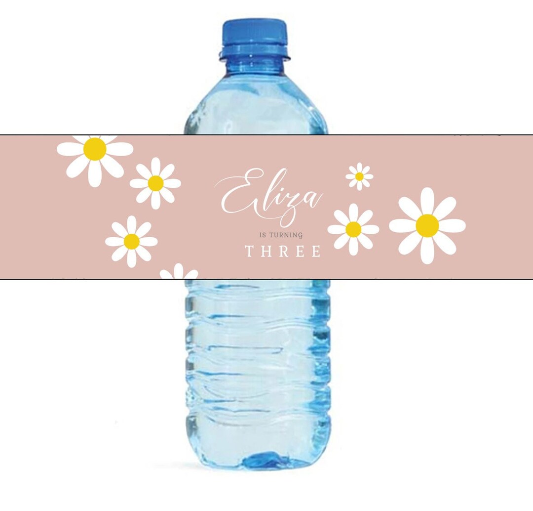 Daisy Birthday Bottle Labels, Editable Daisy Party Labels, Editable ...