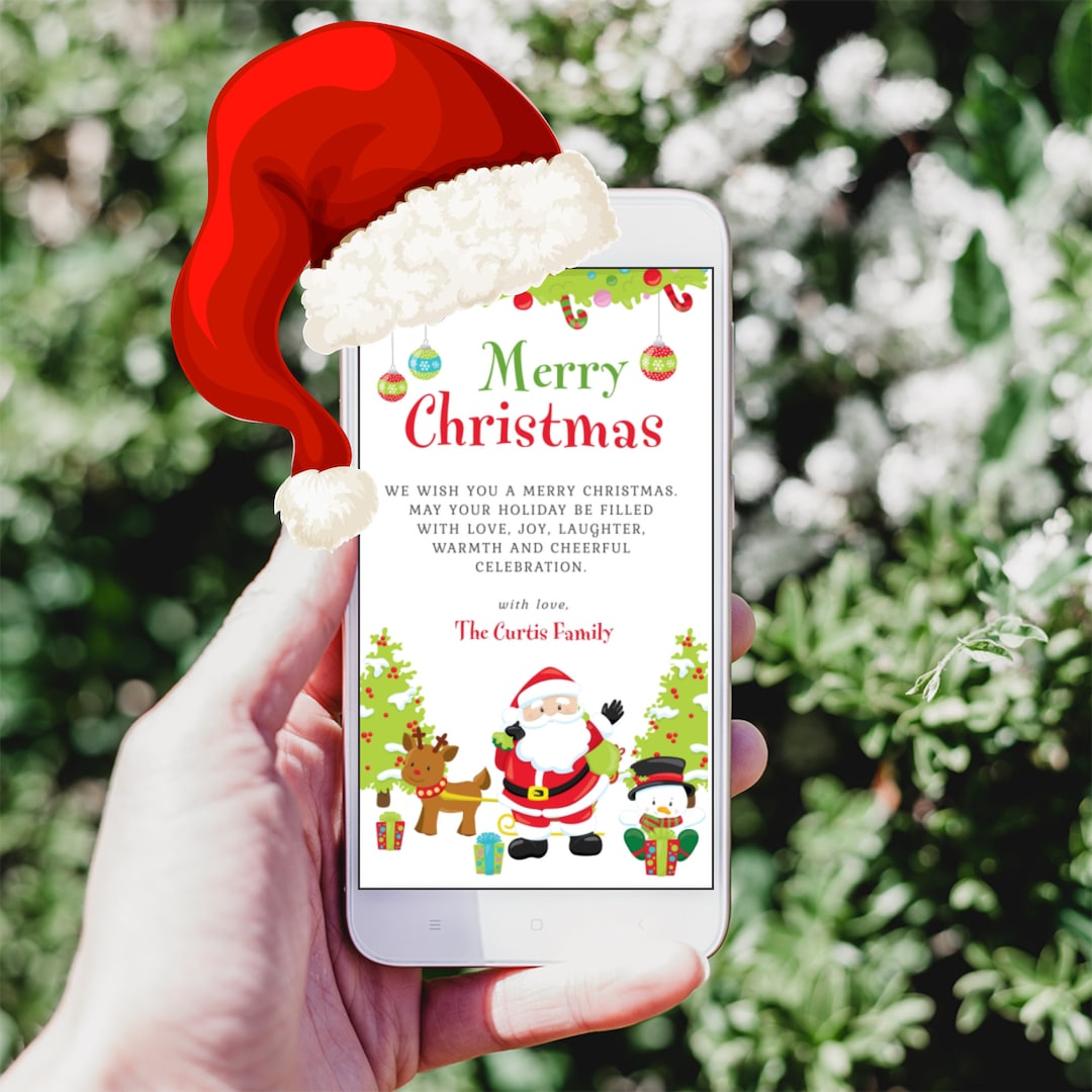 Editable SMS Christmas Card Editable Electronic Christmas Card Digital ...