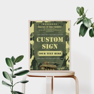 Army Party Signs Military Theme Party Army Poster Army Milestone Army ...