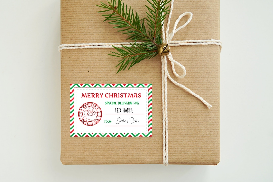 Instant Download Christmas Gift Labels Stickers in 3 Sizes Editable ...