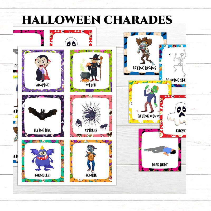 Halloween Charades Games - Etsy