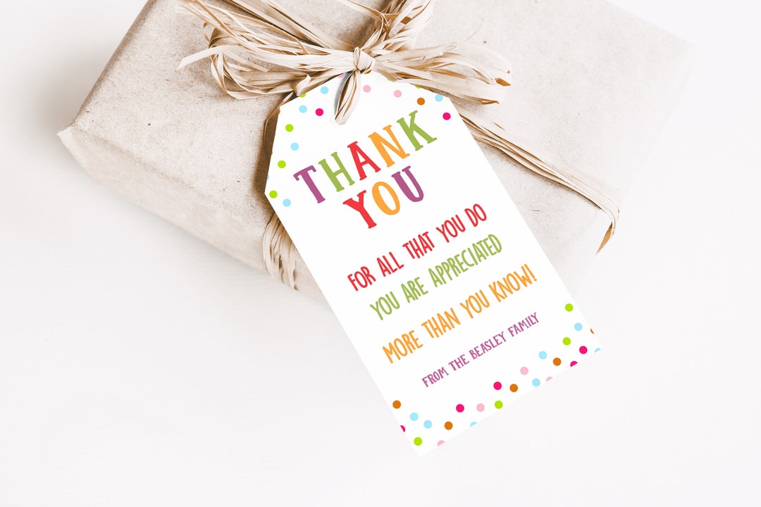 Editable Appreciation Tags Personalized Appreciation Editable Tags ...