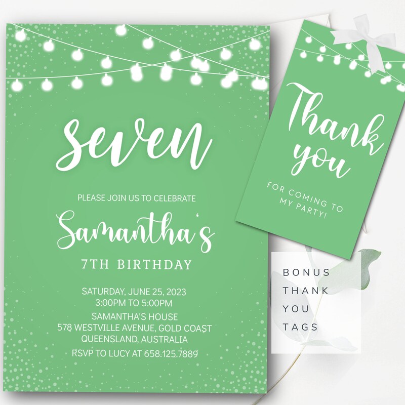 Green Party Invitations - Etsy