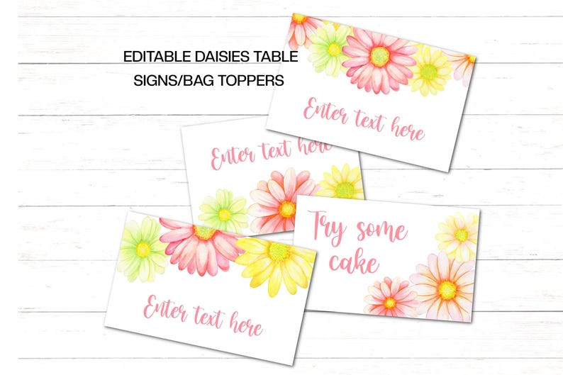 Editable Daisy Birthday Signs Printable Daisies Party Signs Daisies ...