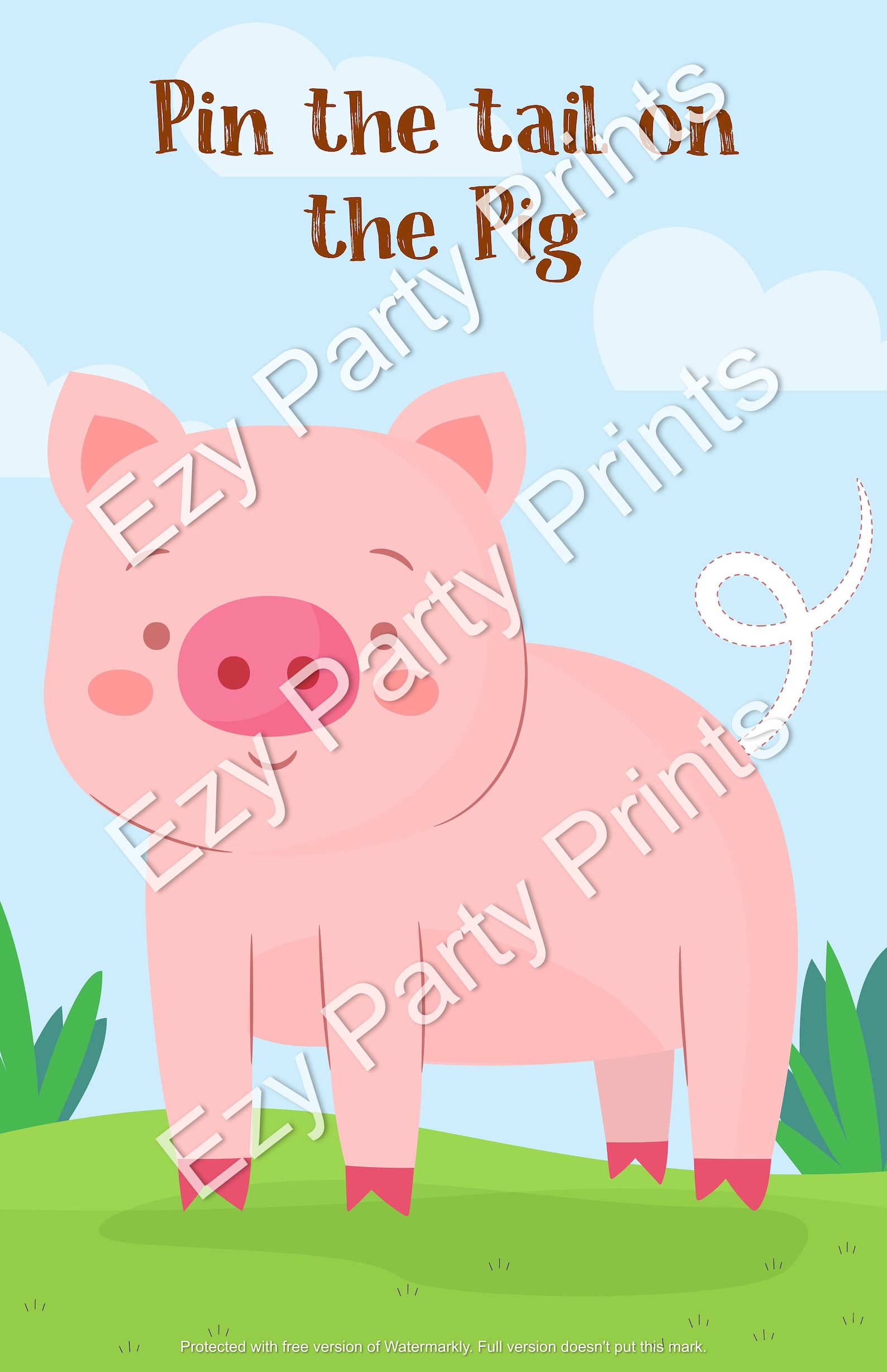 Pin the Tail on the Pig Printable Game. Instant Download Instant ...