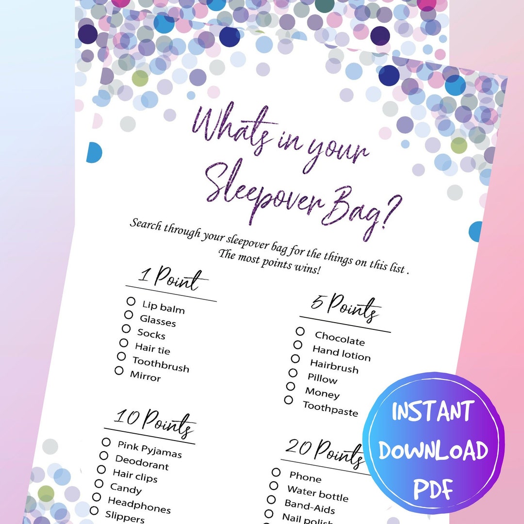 Girls Sleepover Birthday Games, What's in Your Sleepover Bag, Teen ...