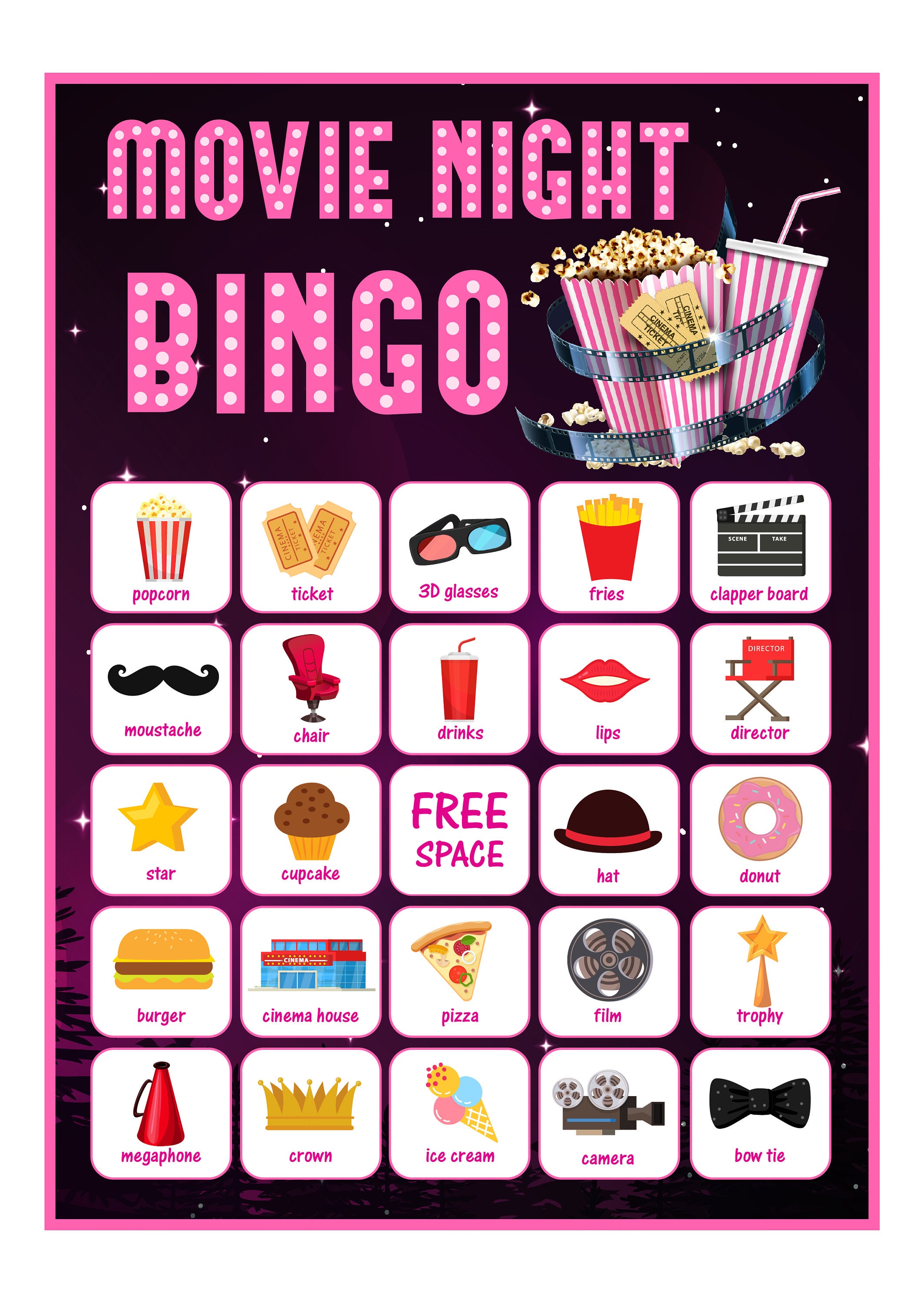 Free Printable Movie Bingo Cards at Eve Collie blog