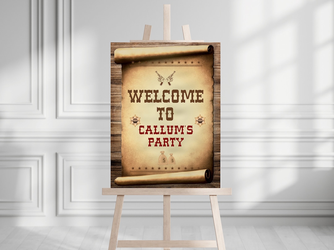 Cowboy Birthday Party Sign Western Birthday Signs Wild West Birthday ...