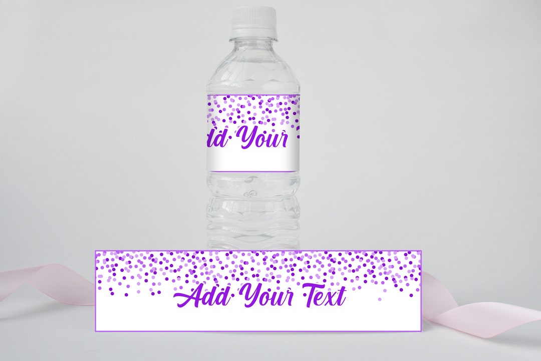 Purple Water Bottle Labels That Are 100% Editable and You Can Print ...
