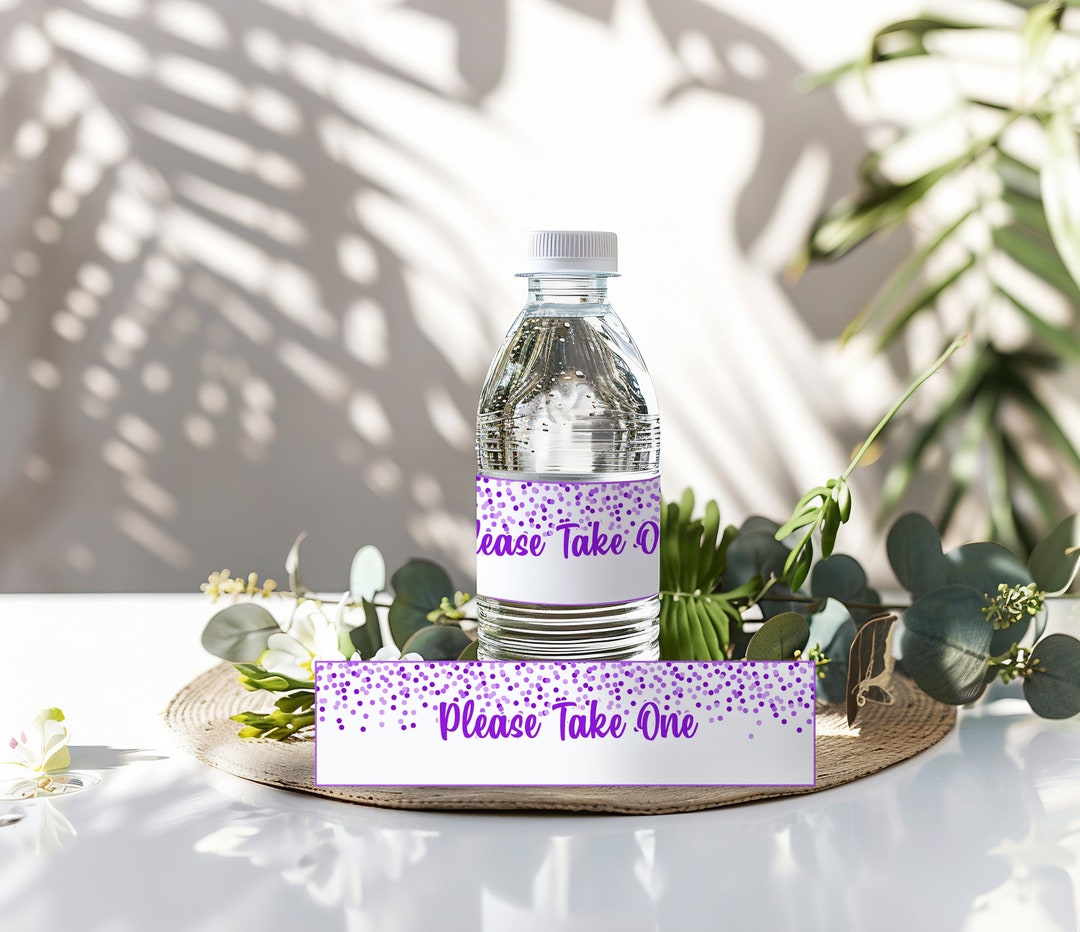 Purple Water Bottle Labels That Are 100% Editable and You Can Print ...